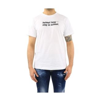Helmut Lang Homme, Tops, Blanc, Taille: XS Restez &agrave; l&eacute;cole Mode homme