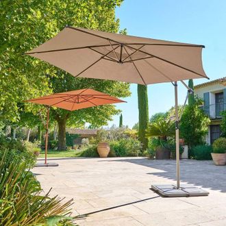 Hesperide Parasol d&eacute;port&eacute; rond Manoa 3m caf&eacute; - Hesp&eacute;ride