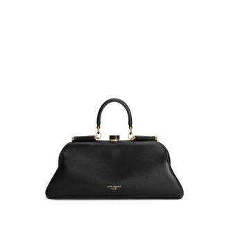 Dolce & Gabbana Lambskin Leather Tote Bag - Black