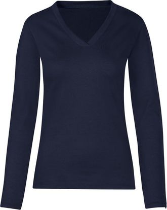 Trigema Langarmshirt mit V-Ausschnitt