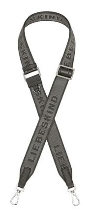 Liebeskind Liebeskind Bracelet en toile avec logo pour femme, gris foncé, taille unique, Gris foncé, OneSize