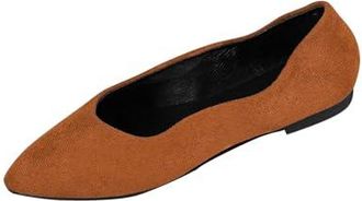 Generic Ballerines plates d&eacute;contract&eacute;es &agrave; bout pointu pour femme - Couleur unie - Classique - Tendance - L&eacute;g&egrave;res et confortables - &Agrave; enfiler - Pour le travail