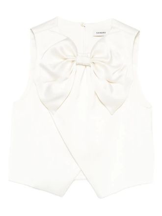 Sandro haut en satin &agrave; d&eacute;tail de noeud - Tons neutres