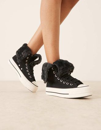 Converse Chuck Taylor All Star Lift - Sneaker in Schwarz mit Umschlag