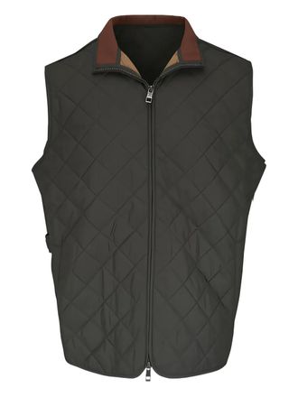 Peter Millar quilted collared gilet - Gr&uuml;n