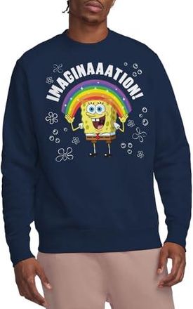 SpongeBob Imagination, Crew Sweatshirt Maillot de survêtement, Bleu Marine, XL Mixte