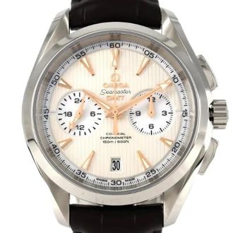 Omega Pre-owned Seamaster Aqua Terra Chronograph GMT en acier inoxydable - Homme - Pre-owned - Beige - Taille: ONE Size