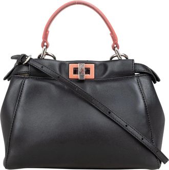 Fendi Crossbody Bags - Fendi Black Leather Peekaboo Handbag - Gr. unisize - in Schwarz - f&uuml;r Damen
