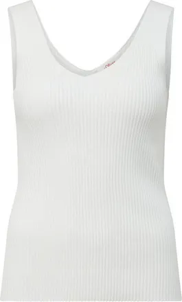 s.Oliver Muscleshirt Strickpullunder Geripptes Stricktop aus Viskosemix im Slim Fit