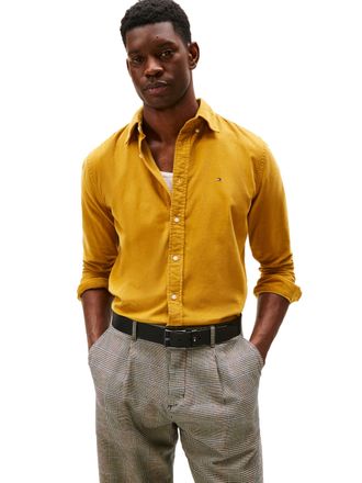 Tommy Hilfiger Lang&auml;rmeliges Cordhemd mit normaler Passform f&uuml;r Herren mit Knopfleiste, Countryside Yellow Cord, XX-Large