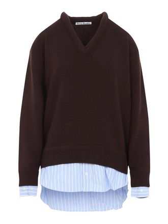 Acne Studios Pull Col Rond - Marron Fonc&eacute;