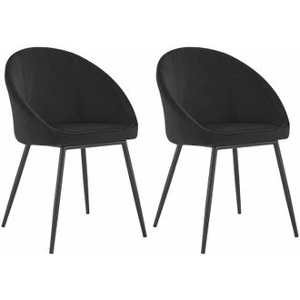 Happy Garden Happy Garden - Lot de 2 chaises vintage diane velours noir