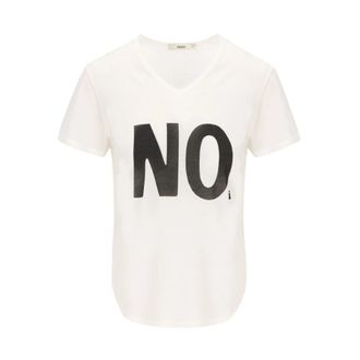Fendi Jersey T-Shirt mit NOI Print - - Tops - Damen - Wei&szlig; - S