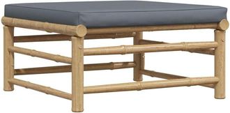 vidaXL Vidaxl - Repose-pied de jardin avec coussin gris fonc&eacute; Bambou