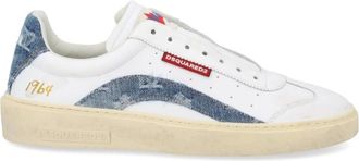 Dsquared2 Homme, Chaussures, Blanc, Taille: 40 1/2 EU Baskets basses Rider en cuir