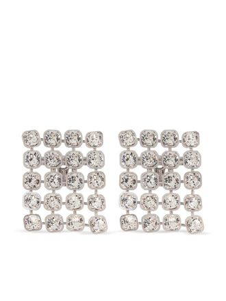 Balenciaga boucles doreilles serties de cristaux - Argent