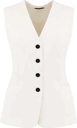 Antonelli Femme, Vestes, Blanc, Taille: 40 FR Gilet Ajust&eacute;