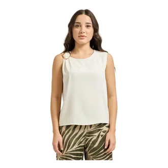 Pennyblack Femme, Tops, Blanc, Taille: 44 FR Top Sabl&eacute; avec Boucle