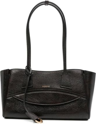 Hidesins Sac cabas en cuir &agrave; logo imprim&eacute; - Femme - Sacs - Noir - Taille: ONE Size