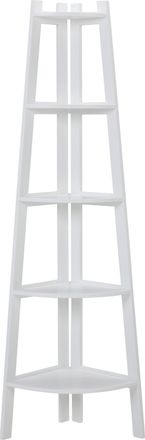 CARRYHOME Eckregal, Weiß, Holzwerkstoff, 5 Fächer, 40x180x40 cm, Typenauswahl, stehend, Wohnzimmer, Regale, Eckregale