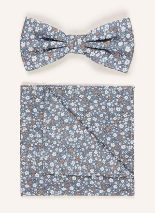 Paul Paul Set: Fliege Und Einstecktuch blau