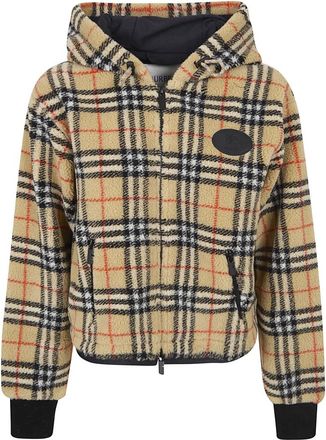 Burberry Femme, Sweatshirts et sweats &agrave; capuche, Beige, Taille: 38 FR Fiona Check Jacket