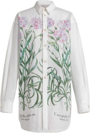 Alberta Ferretti Femme, Blouses et Chemises, Multicolore, Taille: 40 FR Robe-chemise en coton avec imprim&eacute; Herbarium