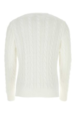 Polo Ralph Lauren Mens White Cotton Sweater Exterior: Maglieria
