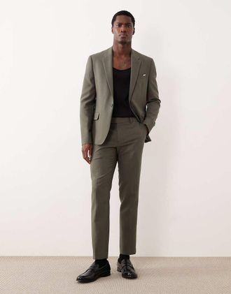 River Island Enge Anzughose in Gr&uuml;n