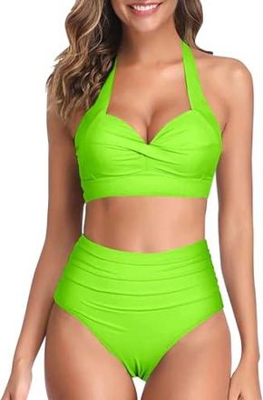 Generic Ensemble bikini sexy et &eacute;l&eacute;gant pour femme - Deux pi&egrave;ces - Col en V - Triangle - Push Up - Bikini de plage - Maillot de bain ventre plat - Haut de bik