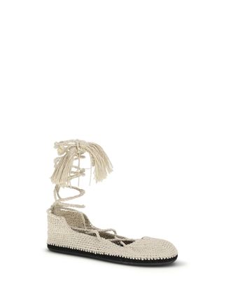 Alanui Womens The Sound Of Sea Lace-Up Ballerinas Arpa Black Flat Shoes