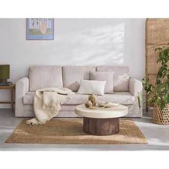 Best Mobilier Bestmobilier - Marilia - 3-sizter sofa - schlaffunktion déplimousse - aus cordstoff - beige