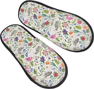 Generic Pantoufles en Feutre Imprimé lapin et papillon élégant Chaussons Homme Confortable Respirant Pantoufles Maison Hiver Maison L