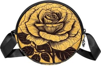 Generic Circle Sac &agrave; bandouli&egrave;re pour femme, petit sac &agrave; bandouli&egrave;re avec fermeture &eacute;clair et bretelles r&eacute;glables, sac &agrave; main rond d&eacute;contract&eacute; pour femmes et 