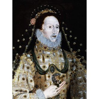 Fine Art Prints Poster, Portraitbild, K&ouml;nigin Elizabeth First England Malerei, k&ouml;nigliches historisches Design, gro&szlig;, Wandkunst, Deko-Bild