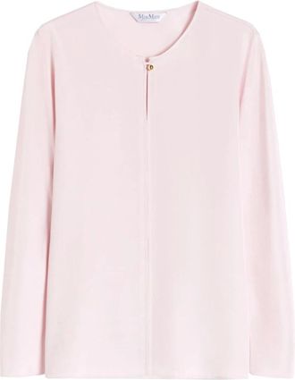 Max Mara Femme, Blouses et Chemises, Rose, Taille: 38 FR Chemisier en Cr&ecirc;pe de Chine de Soie