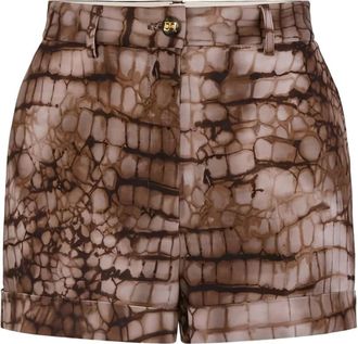 Elisabetta Franchi Femme, Shorts, Brun, Taille: 38 FR Shorts &agrave; imprim&eacute; alligator