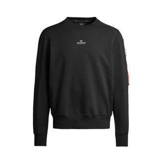 Parajumpers Basic Crewneck Sweatshirt mit Nylon-Eins&auml;tzen - - Sweatshirts & Hoodies - Herren - Schwarzk - M