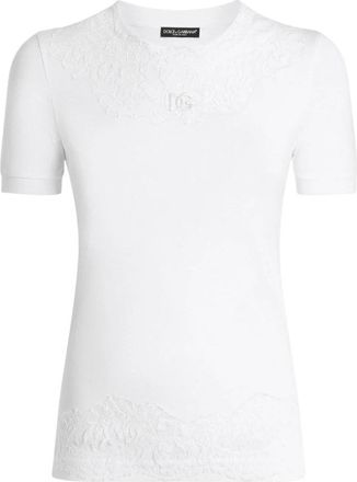 Dolce & Gabbana Femme, Tops, Blanc, Taille: 38 FR T-Shirt