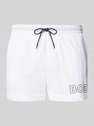 HUGO BOSS Regular Fit Badeshorts mit Label Print Modell MOONEYE