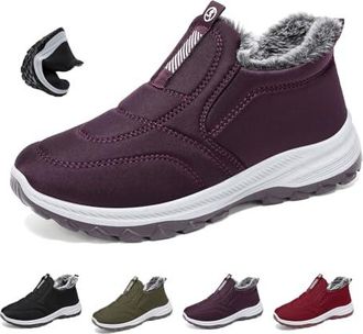 Generic Bottes de neige dhiver pour femme - Soutien de la vo&ucirc;te plantaire - Confortables - Couleur unie - Antid&eacute;rapantes - Chaudes - Avec doublure en fourrure