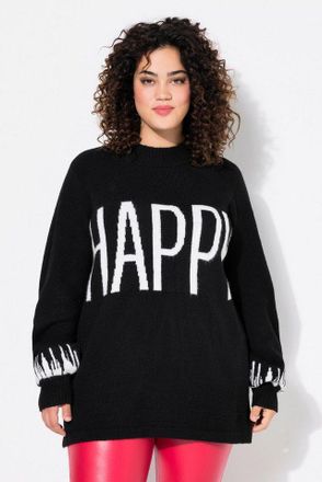 Angel Of Style Rollkragenpullover Pullover HAPPY-Statement Ballon-Langarm