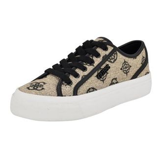 Guess Guess Baskets Jelexa pour Femme, Naturel Clair/Logo Noir 111, 37.5 EU