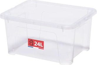 Sundis View Box, Aufbewahrungsbox mit deckel, 24L, transparentem Kunststoff, stapelbar, ideal zum Aufbewahren von Schr&auml;nken, im B&uuml;ro, in der Waschk&uuml;che oder 