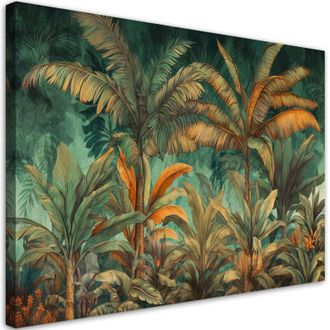 Feeby Tableau sur toile Palmiers dans un paysage de jungle 100x70
