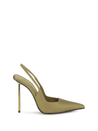 Le Silla Womens Slingback Pumps Amelia Silk Beige High Heel Shoes