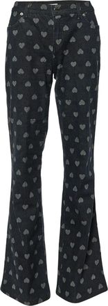 Moschino jean &eacute;vas&eacute; &agrave; motif coeur - Bleu