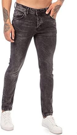 Red Bridge Jean pour Homme Pantalon Denim Used Look Casual Noir W34L32
