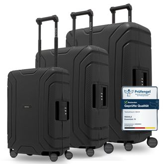 Redolz Hartschalen Koffer-Set 3-teilig ohne Rei&szlig;verschluss | 3-Punkt-Verschluss-System | aus hochwertigem Polypropylen Material | 4-Doppelrollen & TSA-Schlos