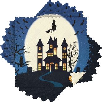 Mnsruu Castle Halloween Kürbis Mond Hexe 6 Stück Küchentücher Geschirrtuch Geschirrtuch Geschirrtücher schnell trocknend super weich 28 x 28 cm
